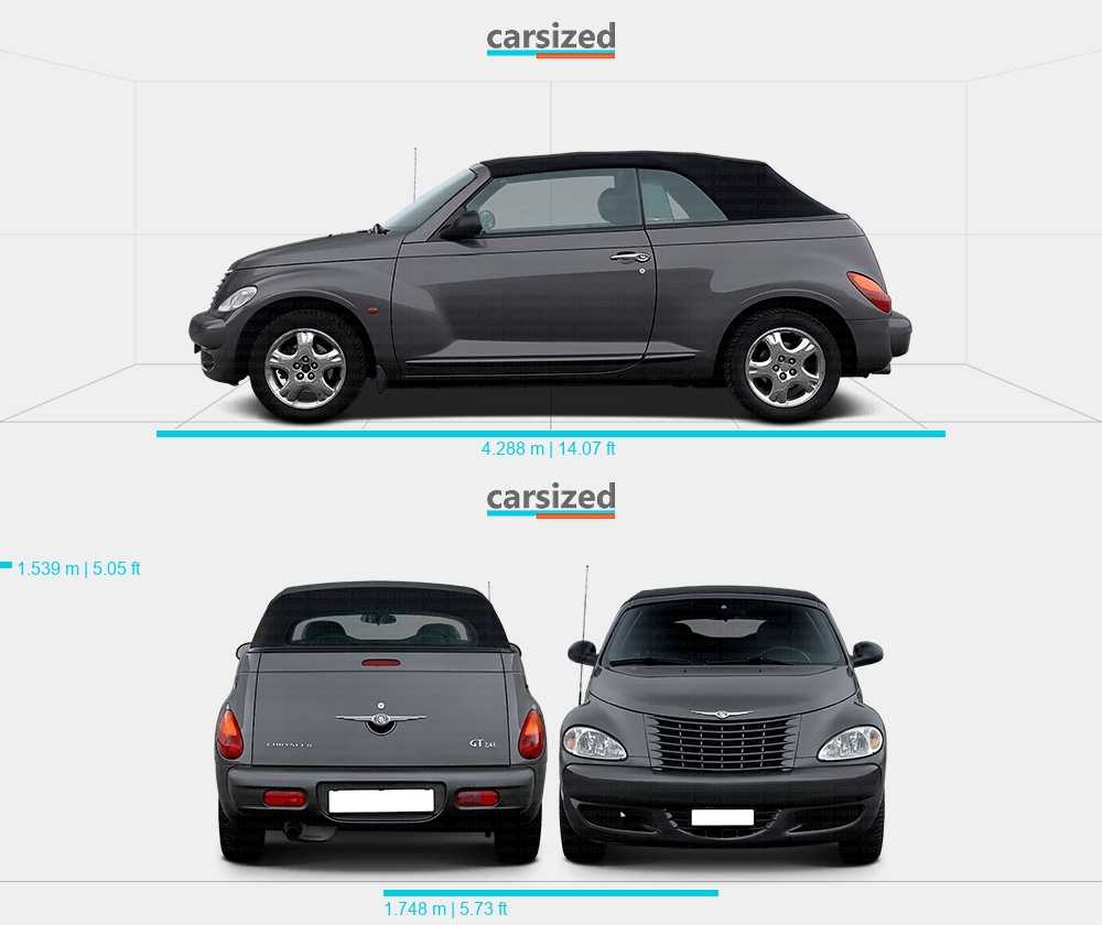 Chrysler PT Cruiser 2000-2006 Abmessungen Seitenansicht
