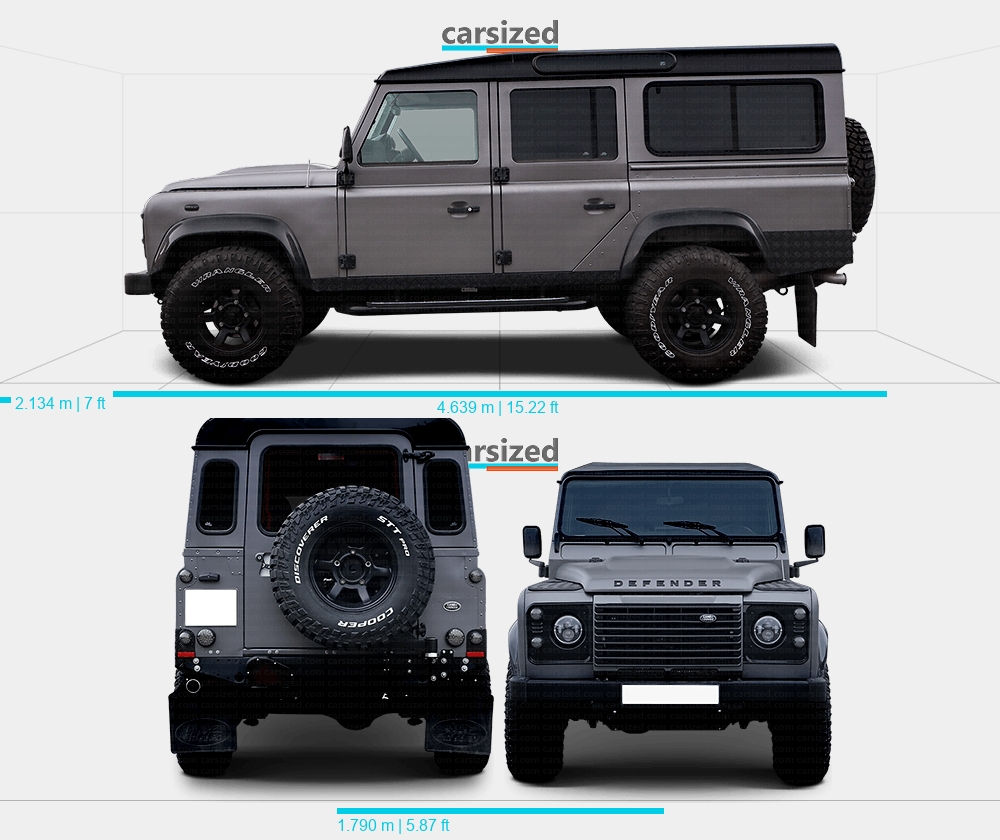 Land Rover Defender 2007-2016 Abmessungen Seitenansicht