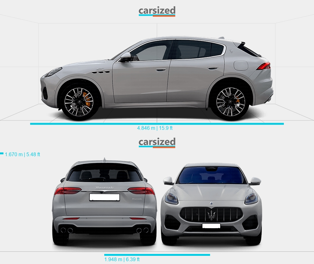 Maserati Grecale 2022-heute Abmessungen Seitenansicht