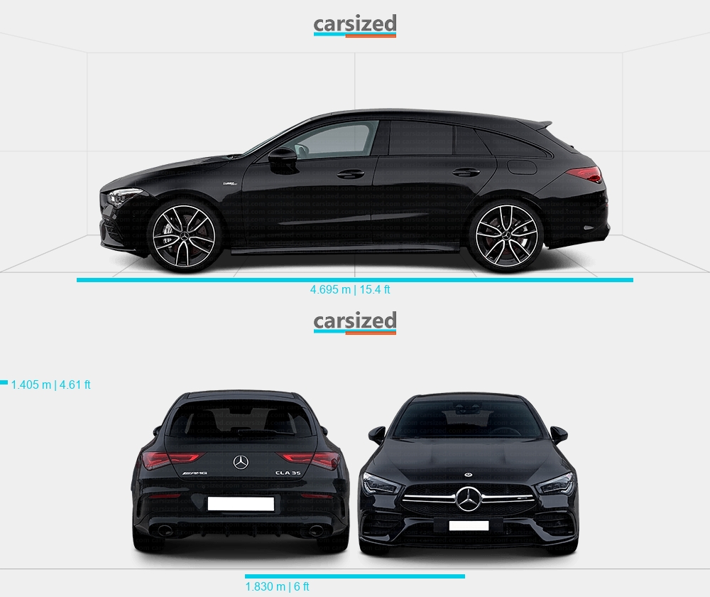 Mercedes-Benz CLA 2019-2023 Abmessungen Seitenansicht