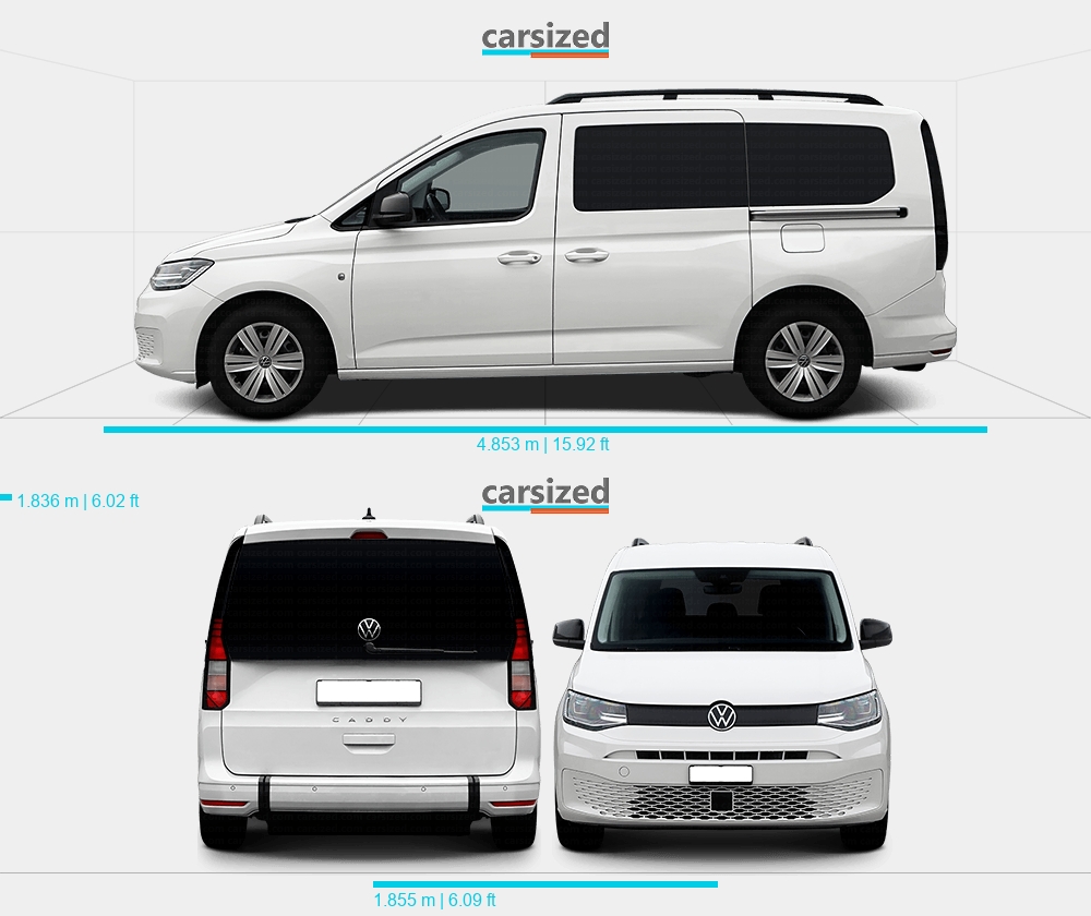 Volkswagen Caddy 2020-heute Abmessungen Seitenansicht