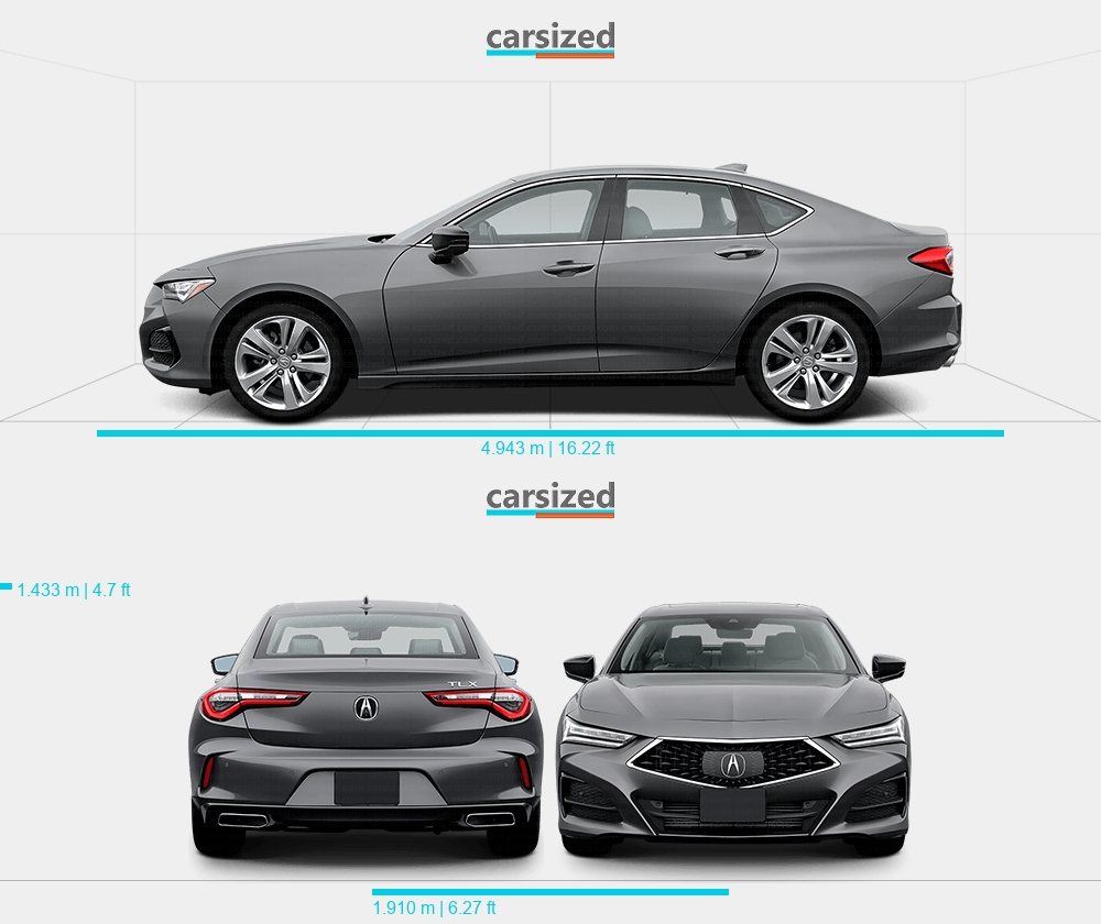 Acura TLX 2020-present Dimensions Side View
