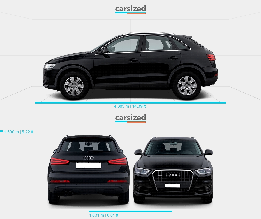 Audi Q3 2011-2015 Dimensions Rear View