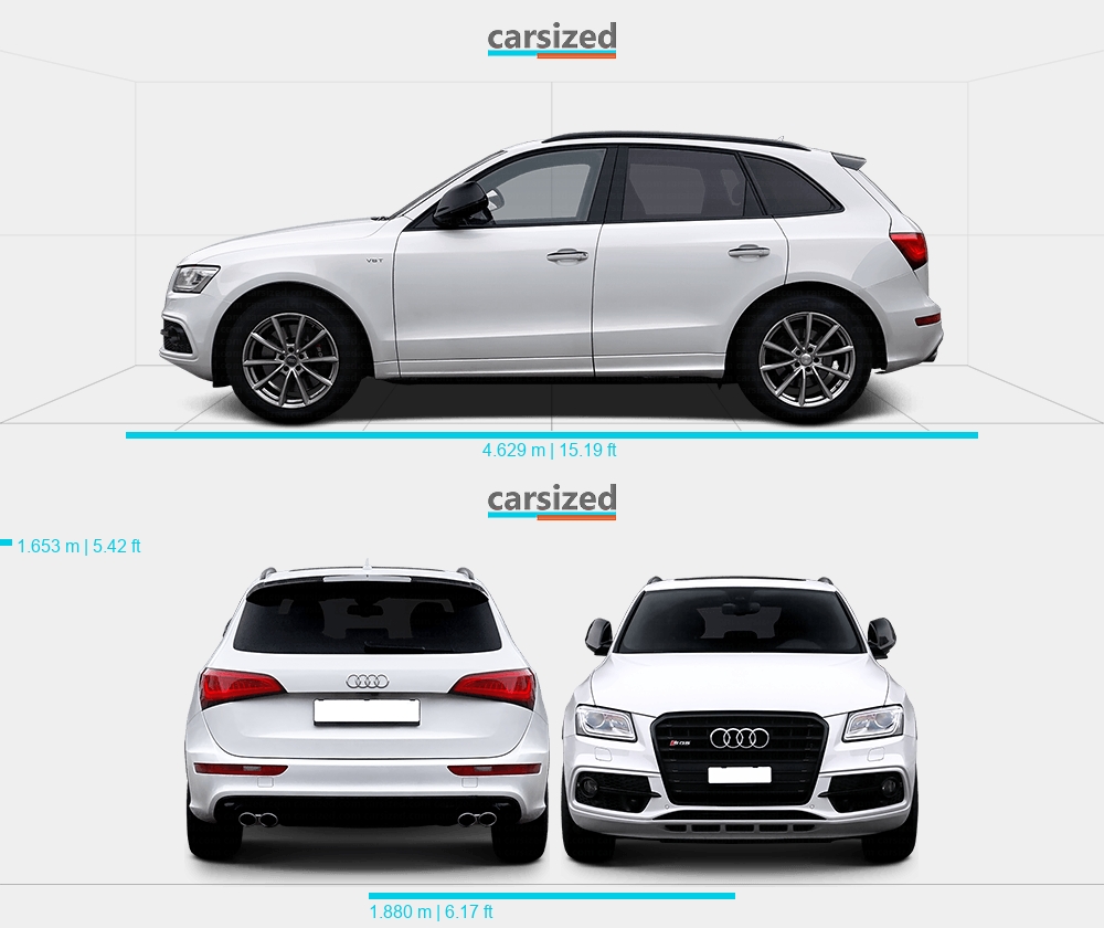 Audi Q5 2012-2017 Dimensions Side View