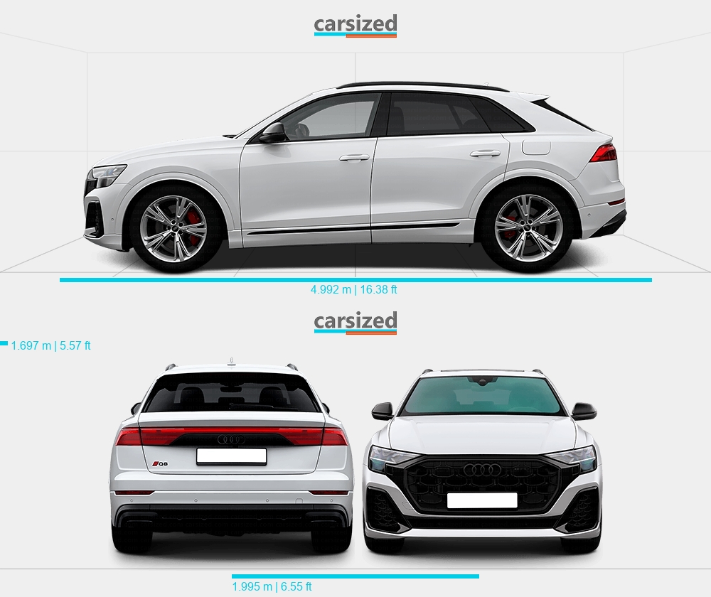Audi Q8 2023-present Dimensions Rear View