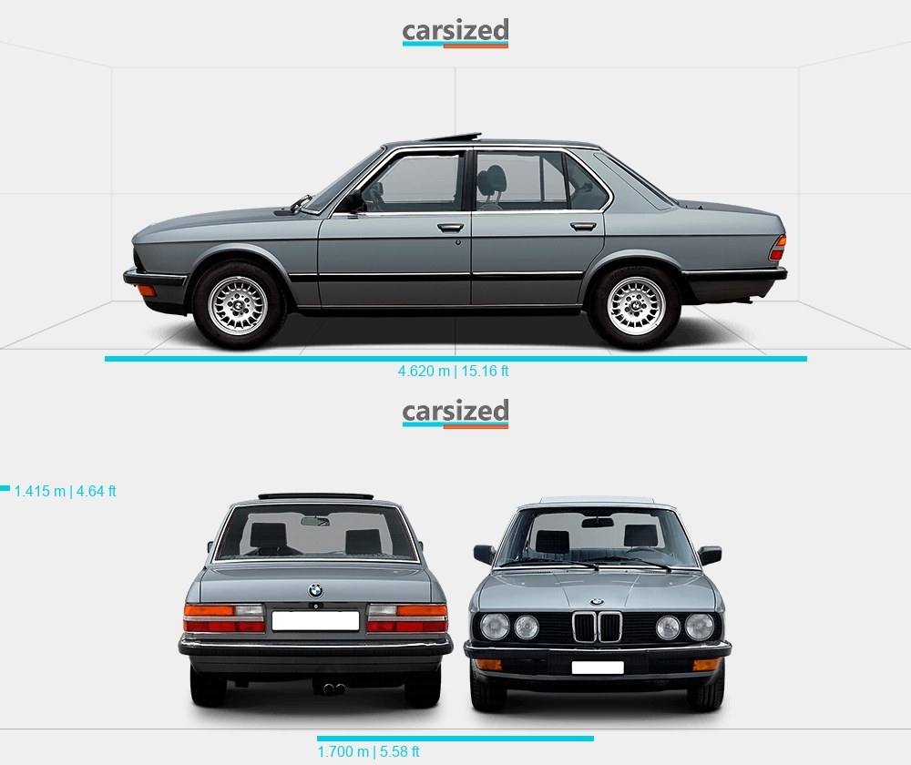 BMW 5-Series 1981-1987 Dimensions Side View