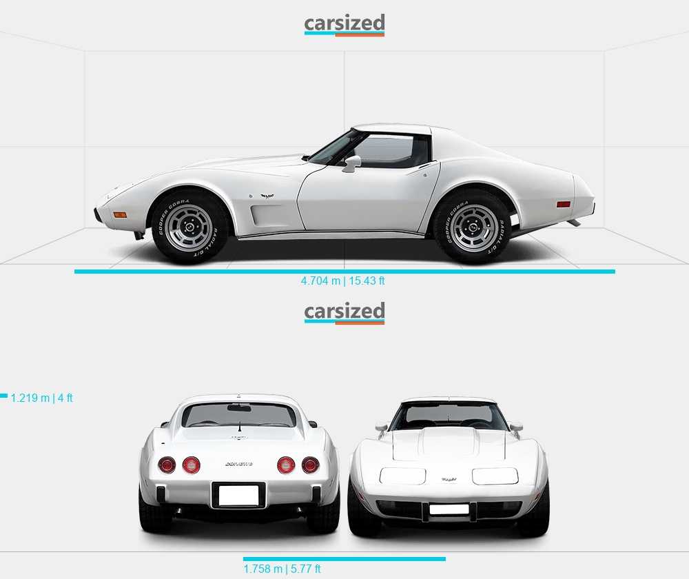 Chevrolet Corvette 1967-1981 Dimensions Side View