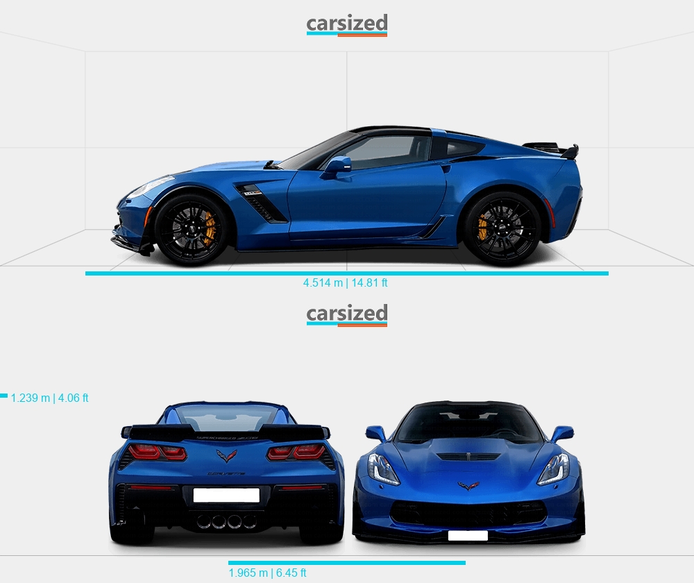 Chevrolet Corvette 2013-2019 Dimensions Side View