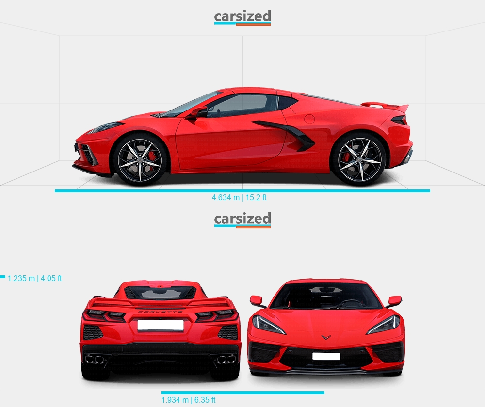Chevrolet Corvette 2020-present Dimensions Side View