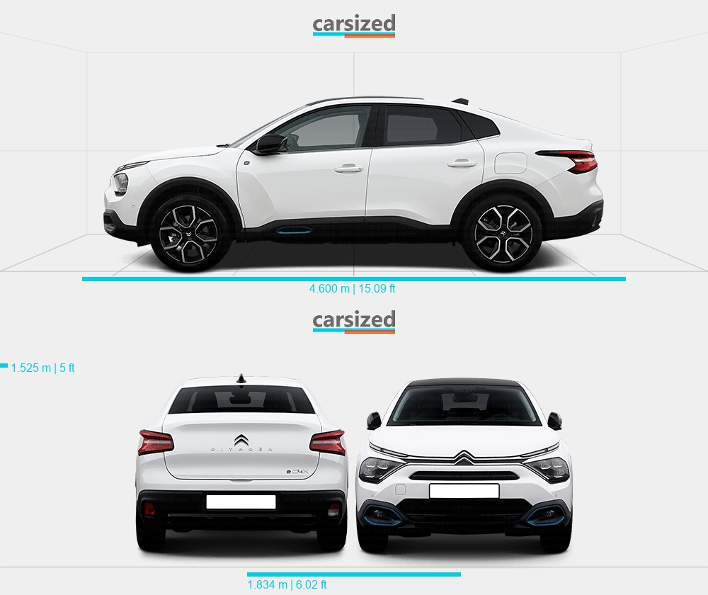 Citroën C4 X 2022-present Dimensions Side View