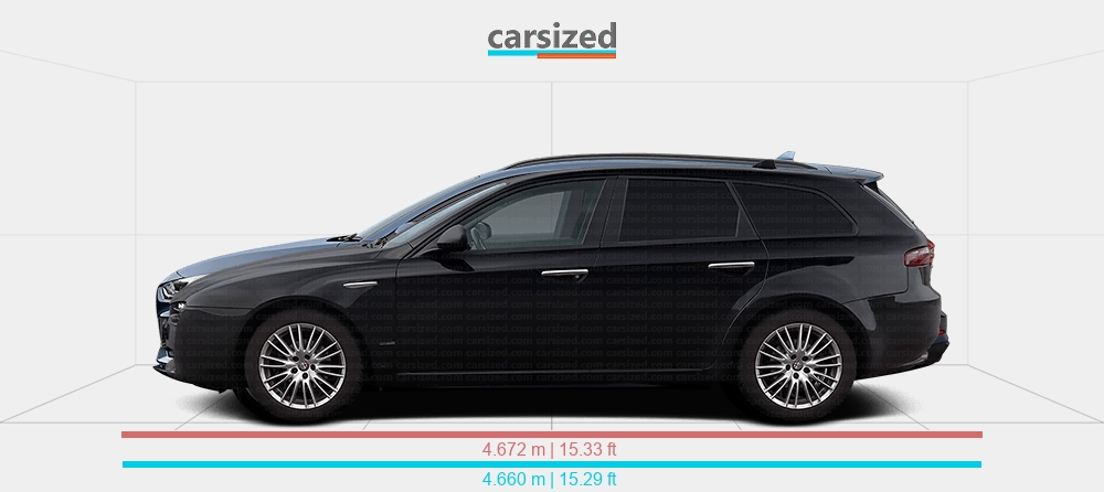 Dimensions: Alfa Romeo 159 2004-2011 vs. Ford Focus 2022-present