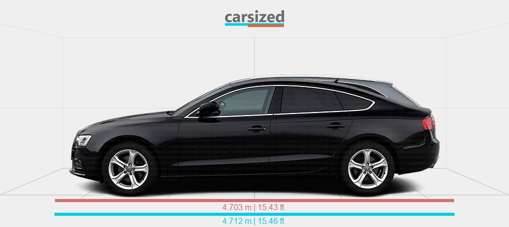 Dimensions: Audi A5 2011-2016 vs. Audi A4 2012-2016