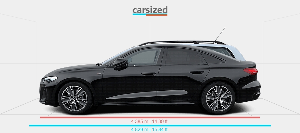 Dimensions: Audi A5 2024-present vs. Toyota Corolla 2002-2004