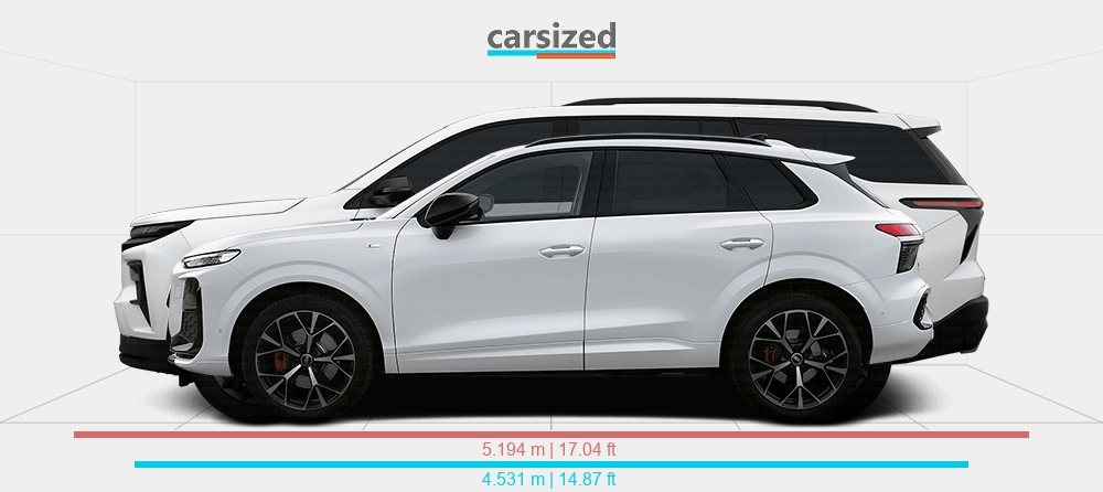 Dimensions: Audi Q3 2025-present vs. Chevrolet Traverse 2024-present