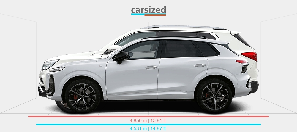 Dimensions: Audi Q3 2025-present vs. SsangYong Rexton 2017-present
