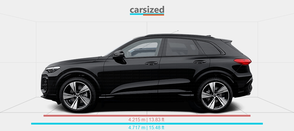 Dimensions: Audi Q5 2024-present vs. Toyota Corolla 1987-1992