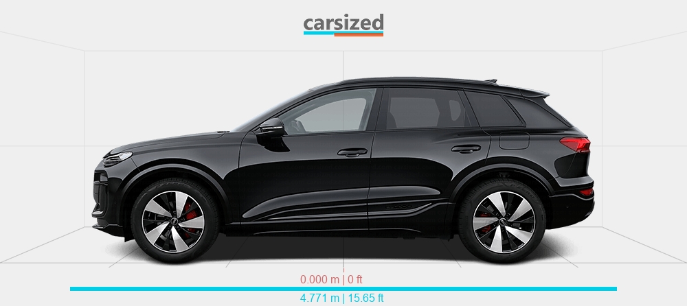 Dimensions: Audi Q6 e-tron 2023-present vs. Toyota Hilux 2016-2020
