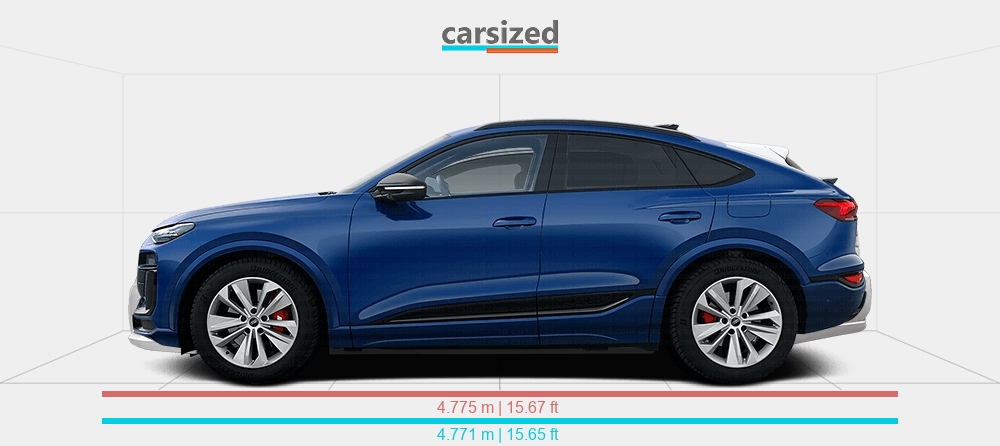 Dimensions: Audi Q6 e-tron 2024-present vs. Subaru Legacy 2009-2015