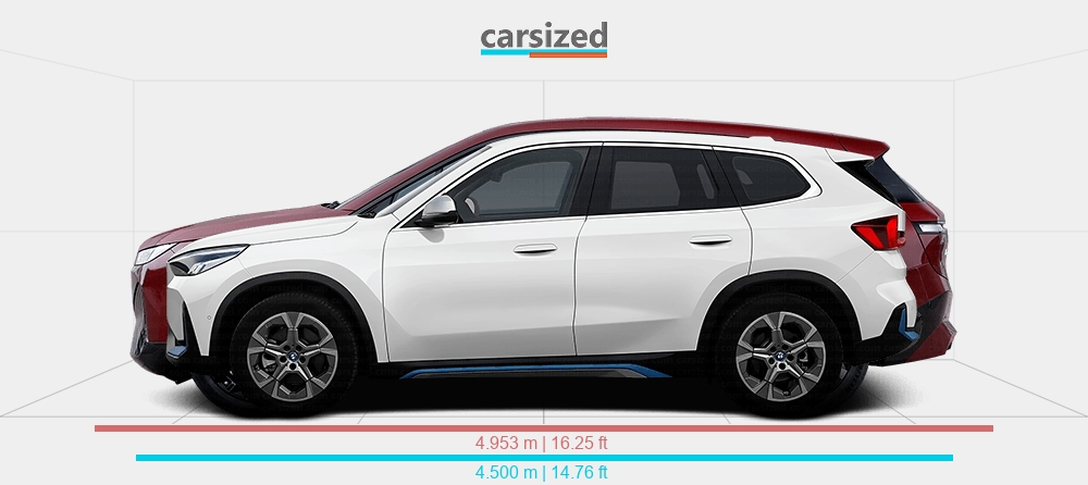 Dimensions: BMW iX1 2022-present vs. BMW iX 2021-2025