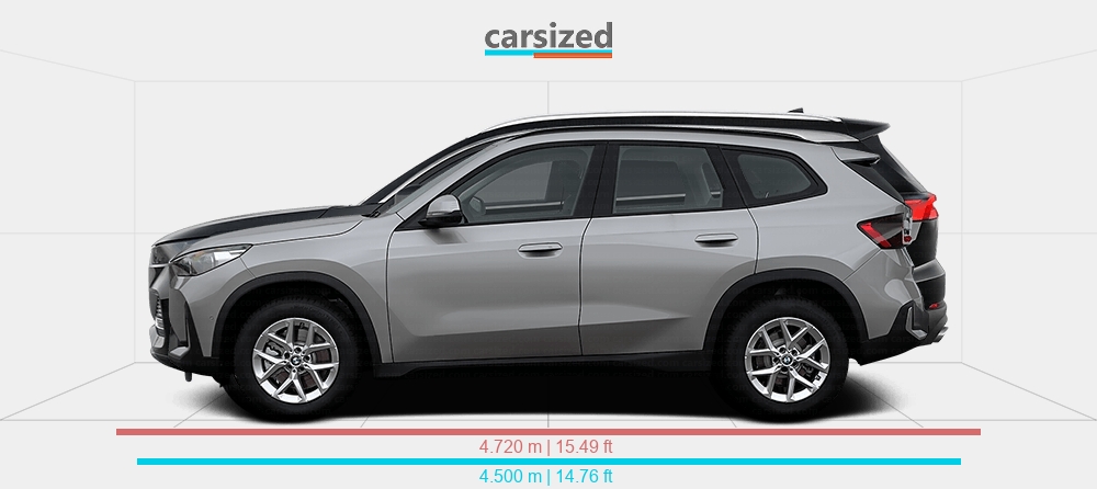 Dimensions: BMW X1 2022-present vs. Chery Tiggo 8 Pro Max 2020-2024