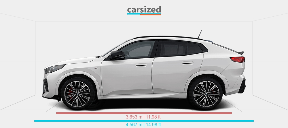 Dimensions: BMW X2 2024-present vs. FIAT Panda 2011-2020