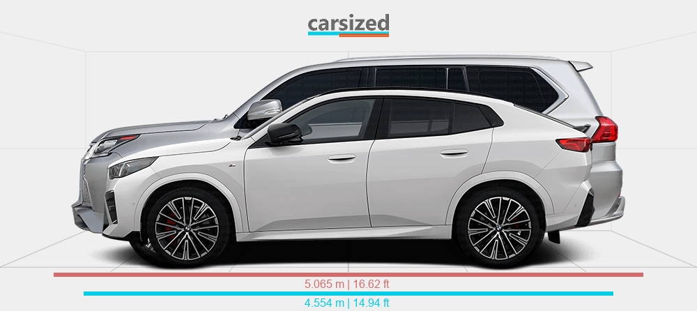 Dimensions: BMW X2 2024-present vs. Lexus LX 2015-2022