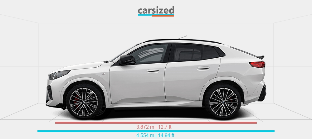 Dimensions: BMW X2 2024-present vs. Peugeot 206 2009-2013