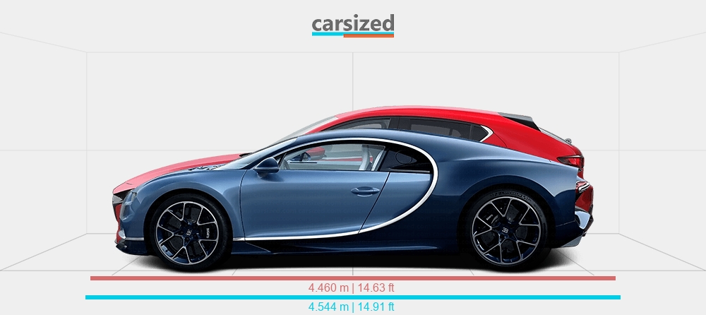 Dimensions: Bugatti Chiron 2016-2022 vs. Mazda 3 2019-present