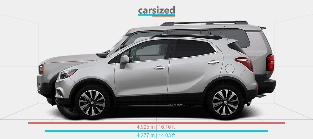 Dimensions: Buick Encore 2017-2022 vs. Toyota Land Cruiser Prado 2023 ...