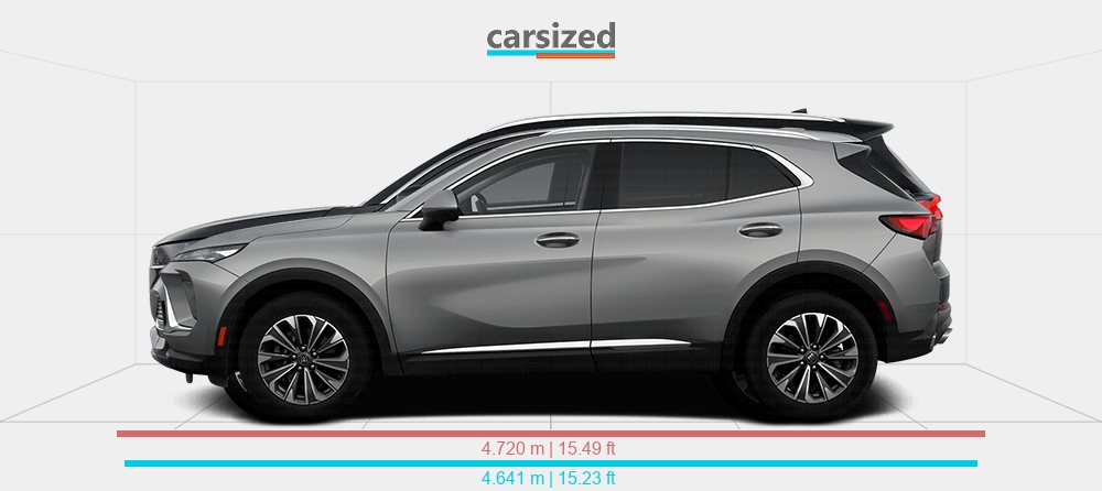 Dimensions: Buick Envision 2024-present vs. Chery Tiggo 8 Pro Max 2020-2024