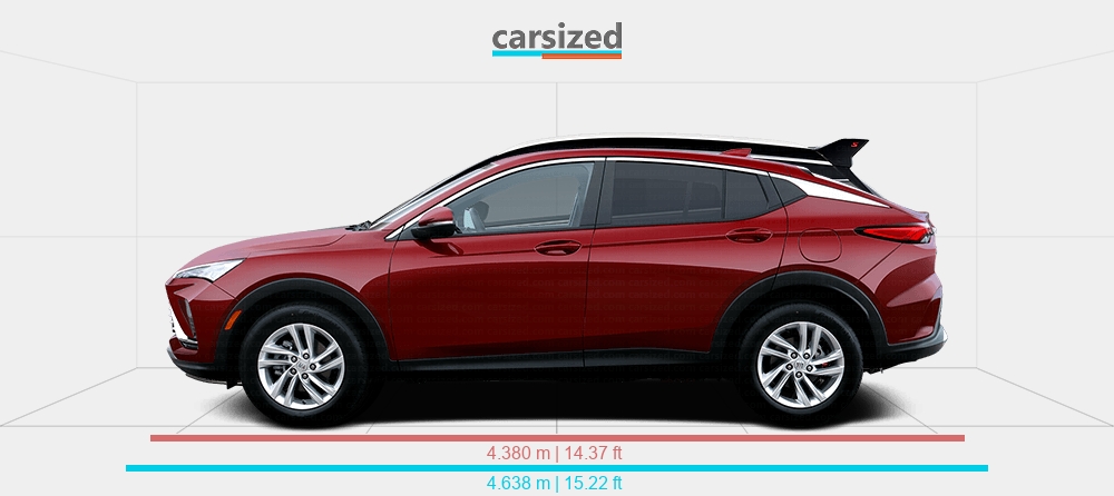 Dimensions: Buick Envista 2022-present vs. Geely Coolray 2018-2022