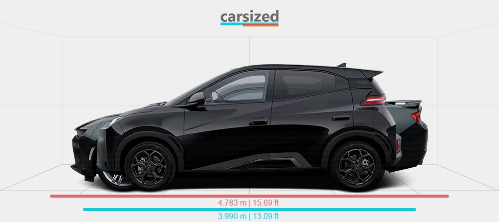 Dimensions: BYD Dolphin Surf 2023-present vs. Chevrolet Camaro 2015-present