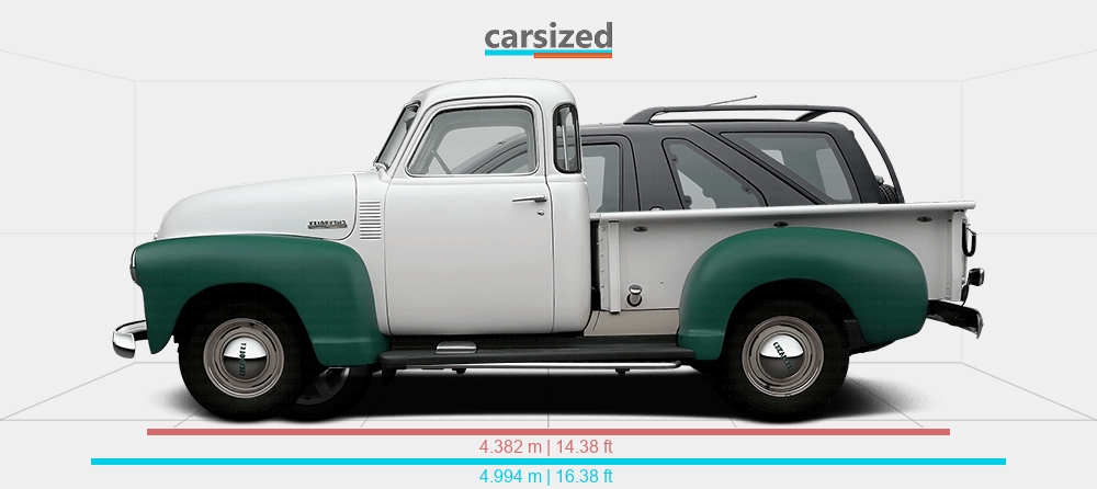 Dimensions: Chevrolet 3100 1947-1949 vs. Land Rover Freelander 1997-2003