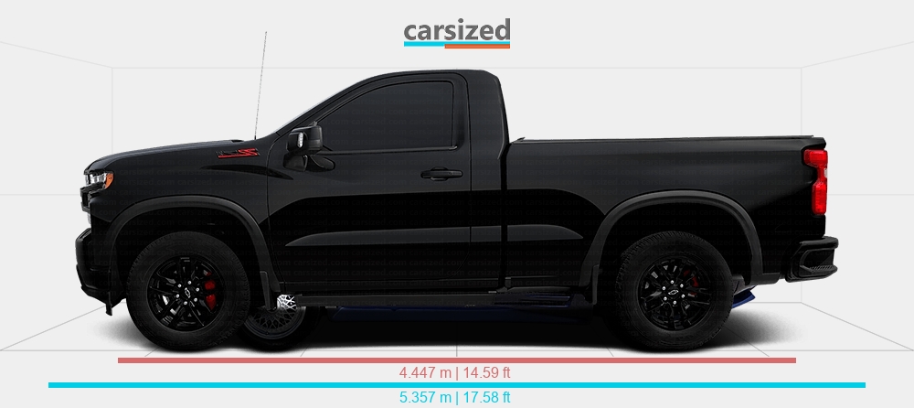 Dimensions: Chevrolet Silverado 2018-present vs. Porsche 928 1977-1986