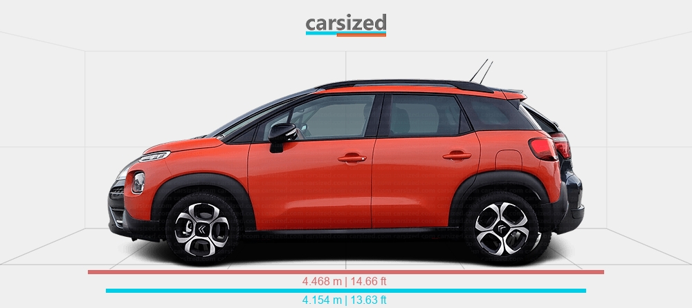 Dimensions: Citroën C3 Aircross 2017-2021 vs. Citroën C4 Picasso 2006-2013
