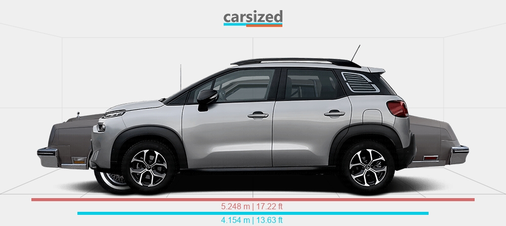 Dimensions: Citroën C3 Aircross 2021-present vs. Buick Riviera 1979-1985