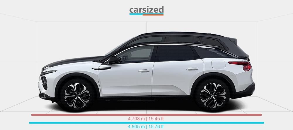 Dimensions: Citroën C5 X 2021-present vs. BMW X3 2021-present