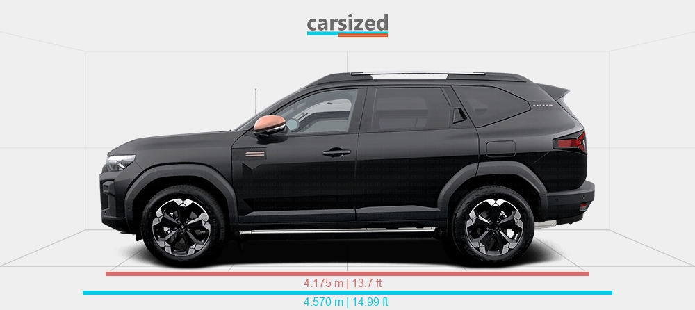 Dimensions: Dacia Bigster 2024-present vs. Toyota Tercel 1982-1988