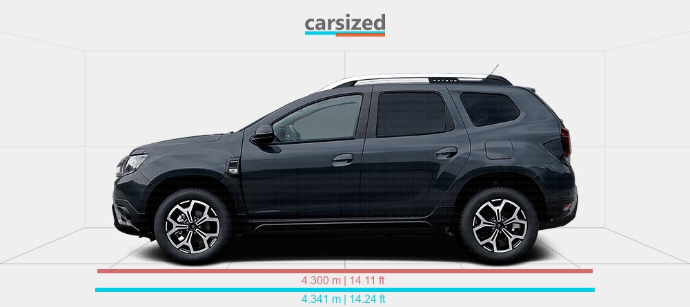Dimensions: Dacia Duster 2017-2021 vs. Suzuki S-Cross 2021-present