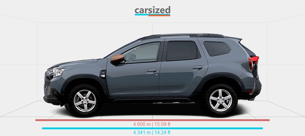 Dimensions: Dacia Duster 2021-2023 vs. Toyota RAV4 2019-2025
