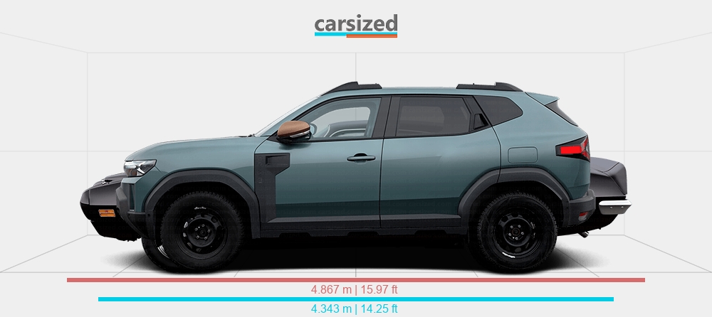 Dimensions: Dacia Duster 2023-present vs. Pontiac Firebird 1970-1973