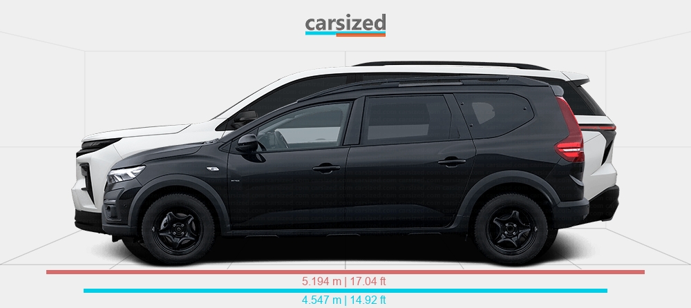 Dimensions: Dacia Jogger 2021-present vs. Chevrolet Traverse 2024-present
