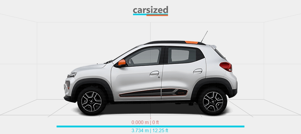 Dimensions: Dacia Spring 2019-2024 vs. Suzuki Swift 2017-2023