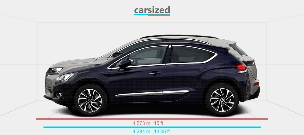 Dimensions: DS 4 2015-2018 vs. DS 7 Crossback 2017-2022