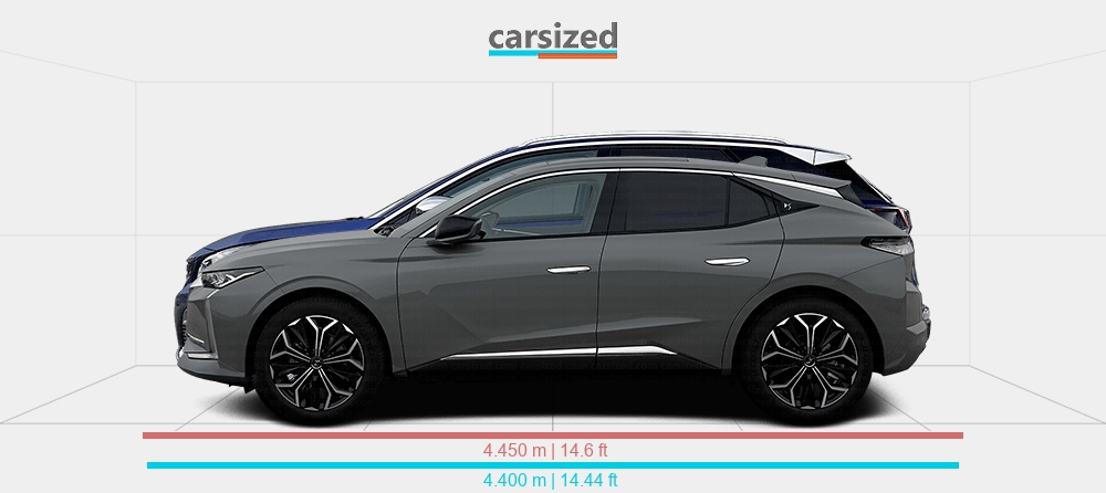 Dimensions: DS 4 2021-present vs. Peugeot 3008 2016-2020