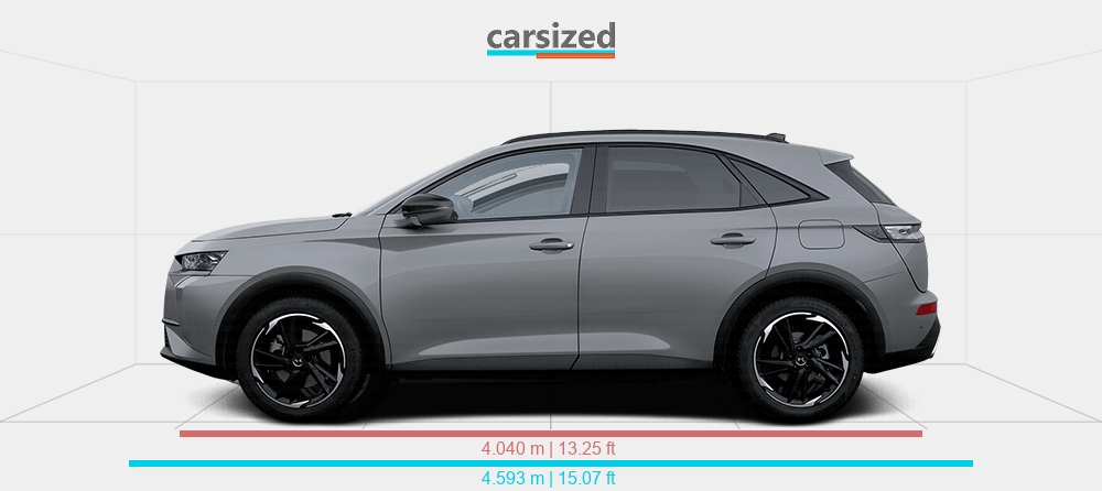 Dimensions: DS 7 Crossback 2022-present vs. Ford Fiesta 2017-present