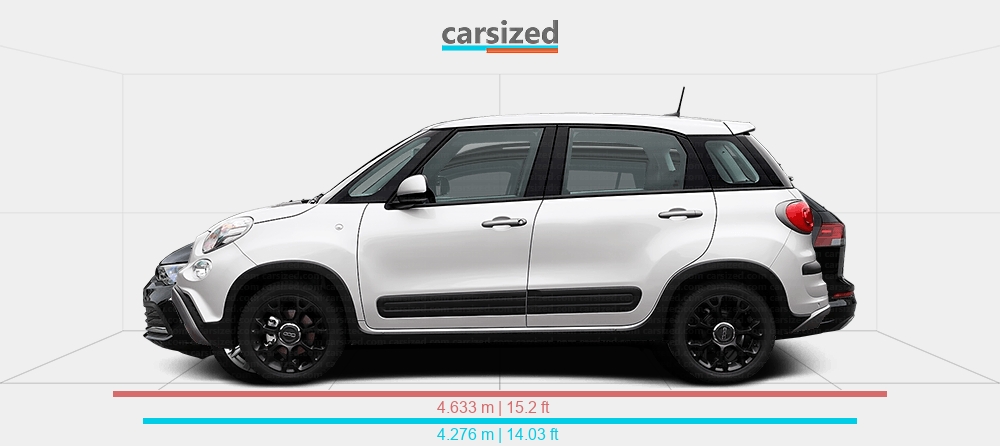 Dimensions: FIAT 500L 2017-2022 vs. Volkswagen Golf 2019-2024