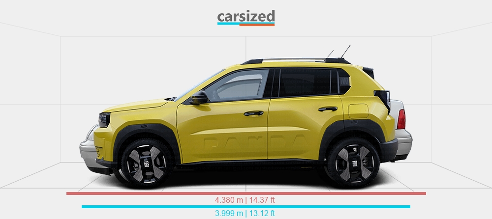 Dimensions: FIAT Grande Panda 2025-present vs. Volkswagen Bora 1999-2006