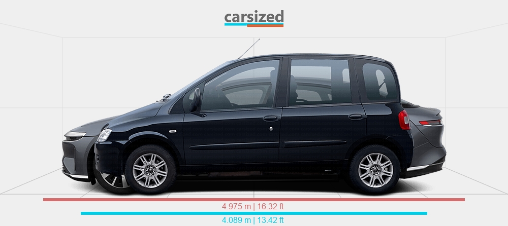 Dimensions: FIAT Multipla 2004-2008 vs. Lucid Air 2021-present