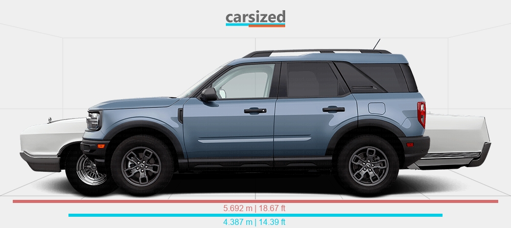 Dimensions: Ford Bronco Sport 2021-present vs. Buick Electra 1965-1968